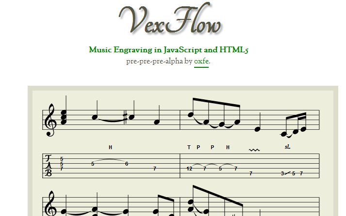 VexFlow – Para escribir Música en la web, con JS y HTML5