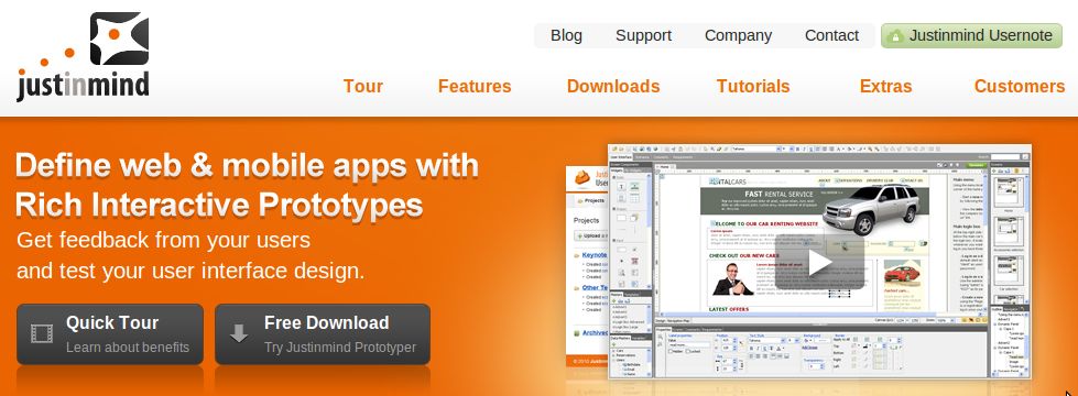 justinmind – Para hacer prototipos sofisticados de aplicaciones web y móviles