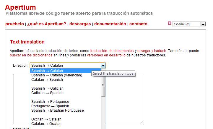 Apertium – Herramienta de código libre para traducciones automáticas