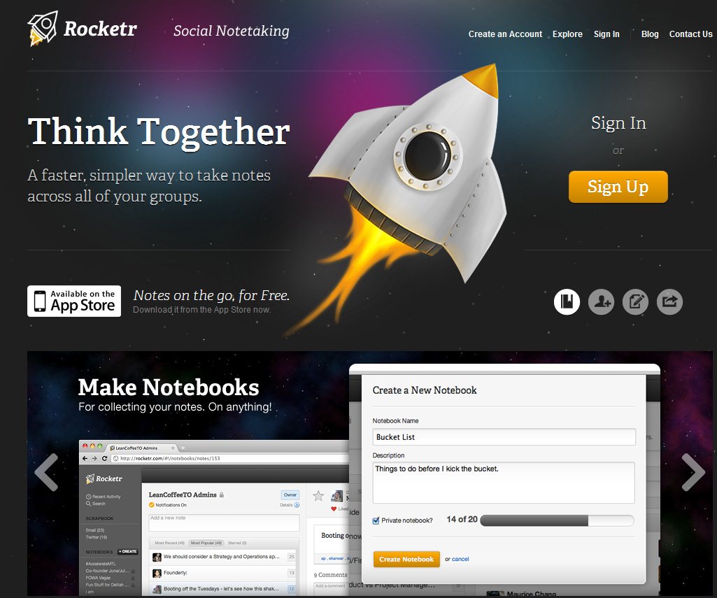 Rocketr – Para crear notas y trabajos de forma colaborativa