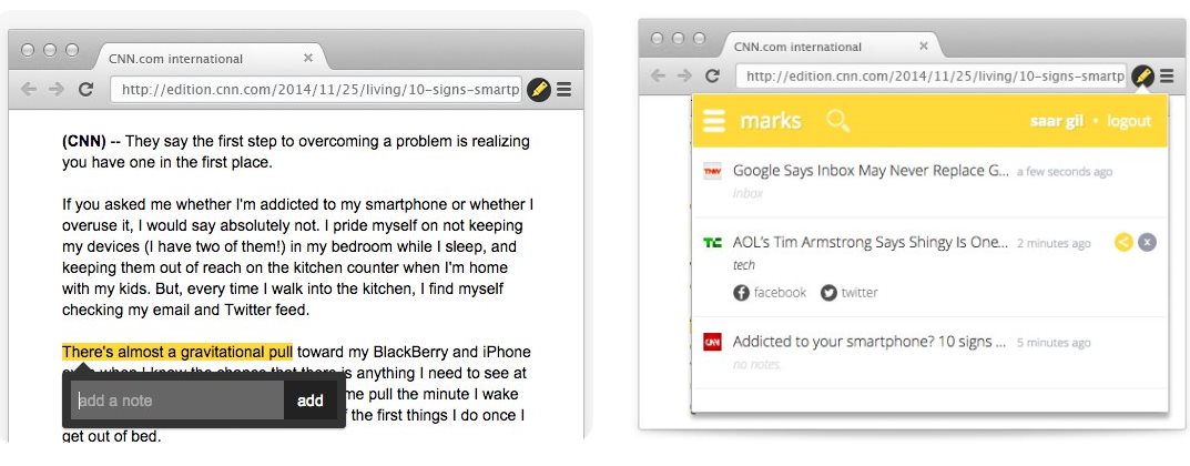 markticle, excelente forma de marcar textos en los artículos que leemos ...