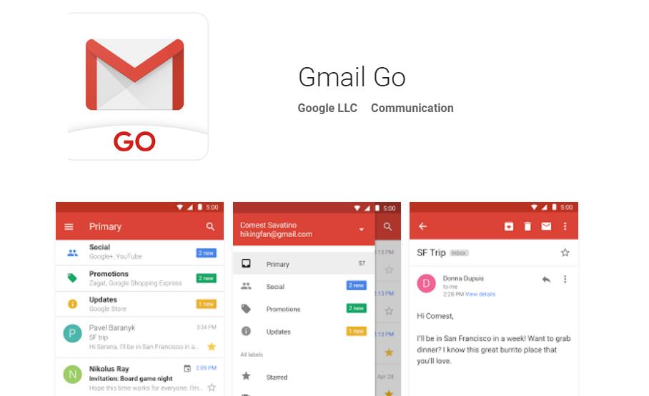 Ya disponible la versión “light” de Gmail: Gmail Go