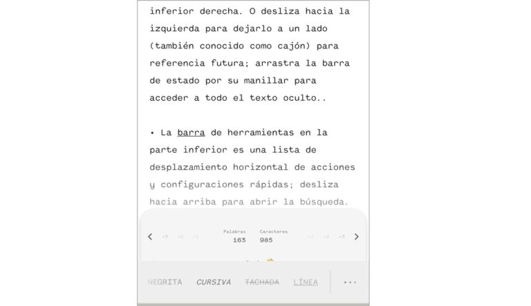 Un editor de texto minimalista para usar desde Android