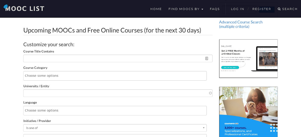 Alternativas a No Excuse List para encontrar cursos online