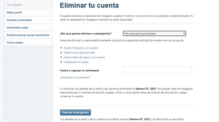 Cómo eliminar una cuenta de Instagram en 2021, paso a paso