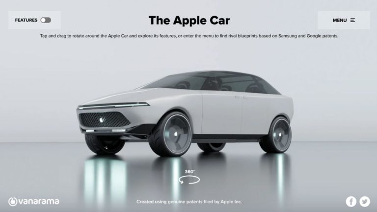 Así luciría el coche de Apple, según sus patentes inscritas