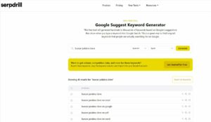 Serpdrill, para conseguir buenas Palabras Clave de Google