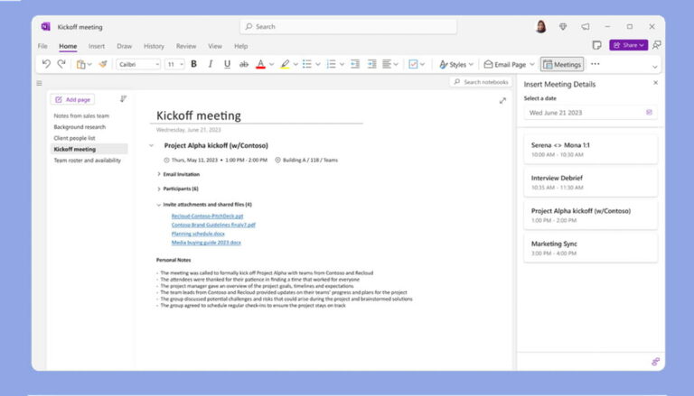Microsoft mejora la forma de tomar notas de reuniones usando OneNote
