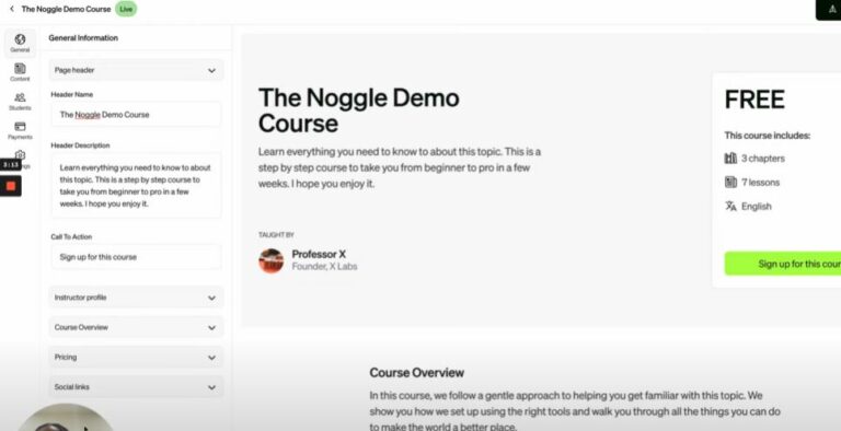 Noggle, para crear cursos online usando Notion
